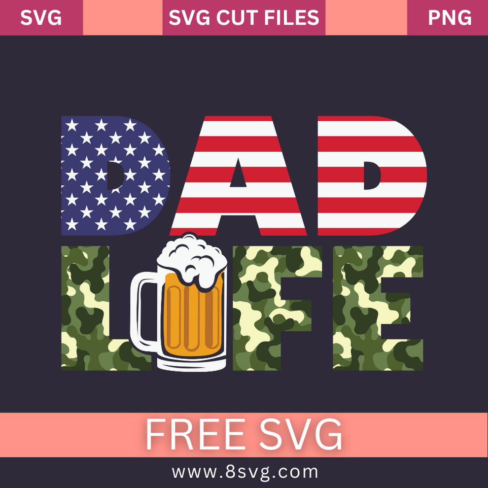 Dad Life SVG Free Cut File for Cricut – 8SVG