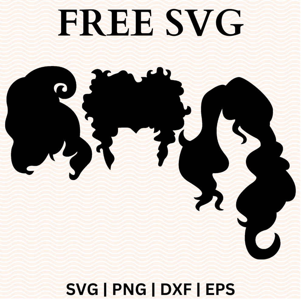 Sanderson Sisters Hocus Pocus Silhouette SVG Free & PNG Craft Cut File ...