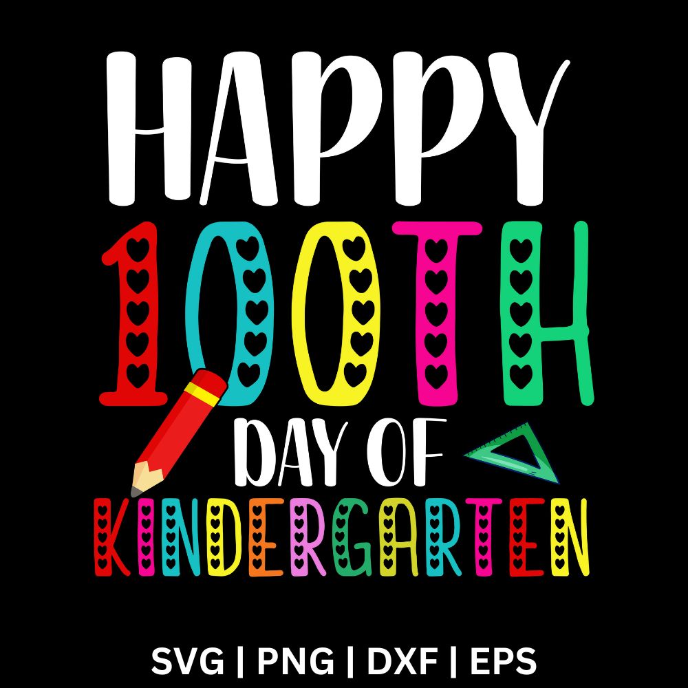 100th Day of Kindergarten SVG Free File for Cricut or Silhouette – 8SVG