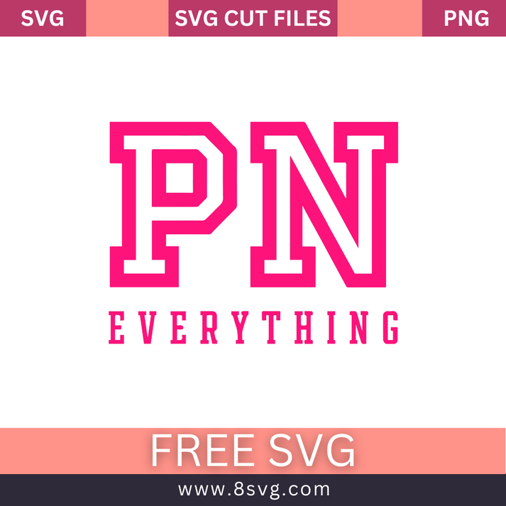 PN EVRYTHING Love Pink SVG Free Cut File for Cricut – 8SVG