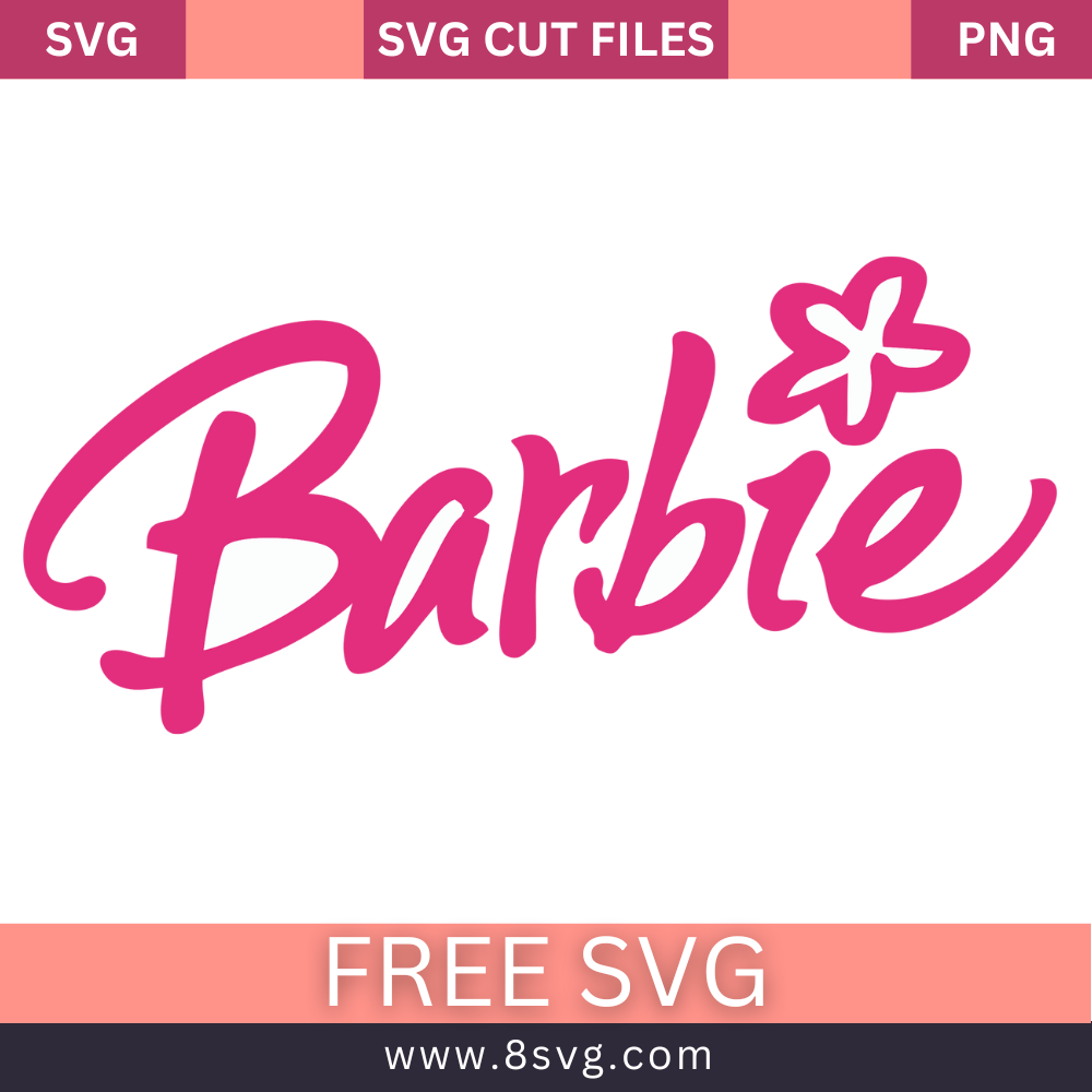 Barbie Logo Text with Star SVG Free for Cricut – RNOSA LTD | 8SVG