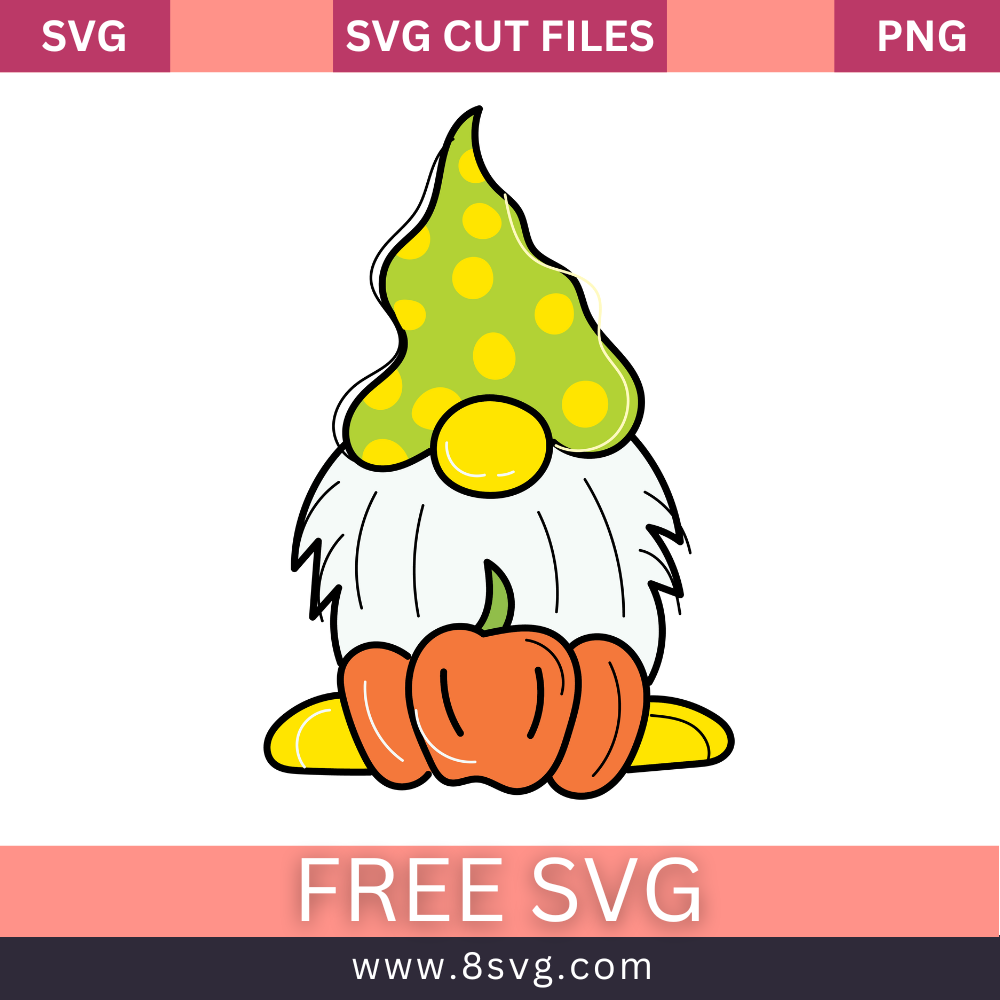 Fall Pumpkin Gnome Svg Free Cut File For Cricut – 8SVG