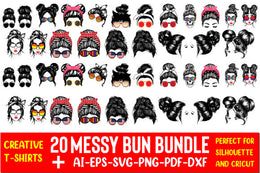 47 Messy Bun Svg Bundle Cut File For Cricut – 8SVG